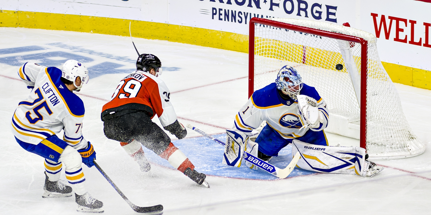 Michkov Scores Twice Again for Flyers in Victory Against Sabres - Side ...