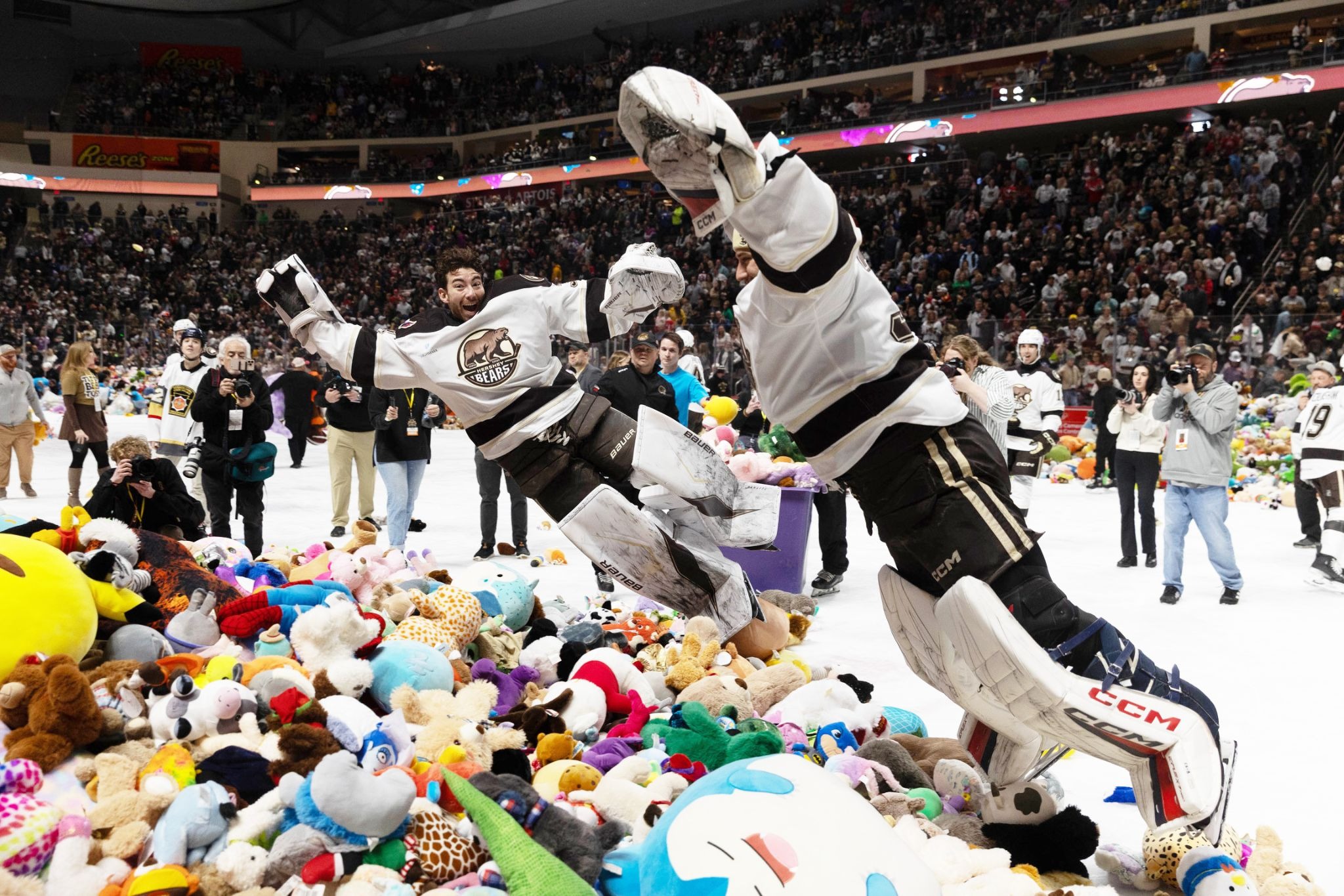 Hershey Bears 2026 Teddy Bear Toss Collects 81,796 Stuffed Animals ...